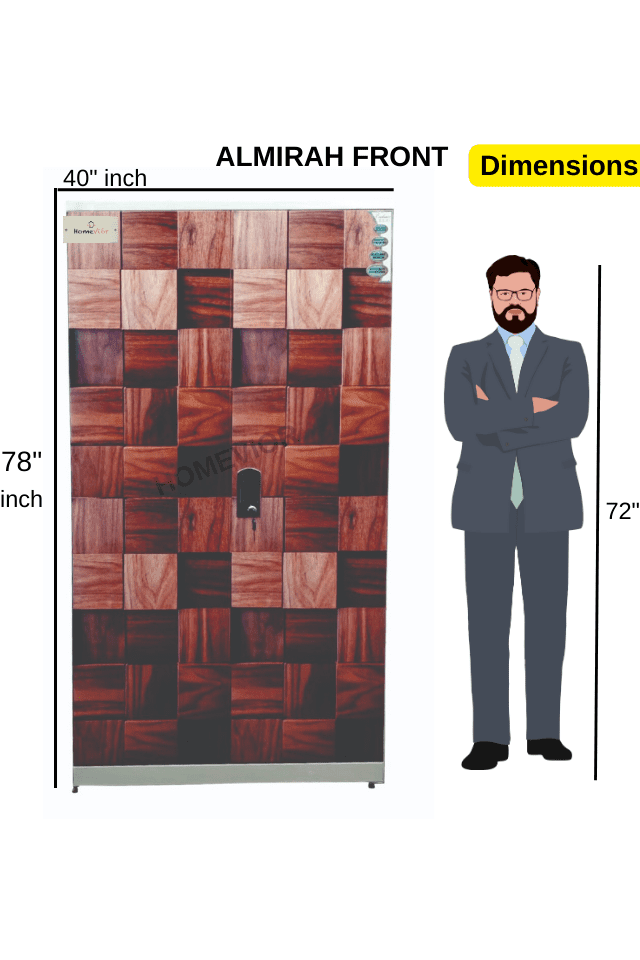 Wooden Grain Print – Homevior Almirah 40″ Partition Hanger